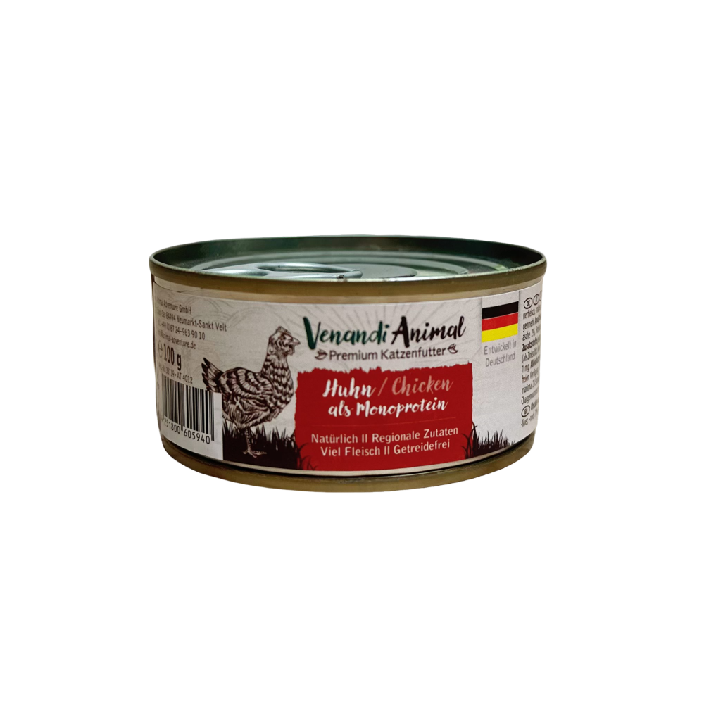 Venandi Animal 貓王 - 單一蛋白質主食罐 雞肉 (100g/200g/400g/800g) - 寵物用品